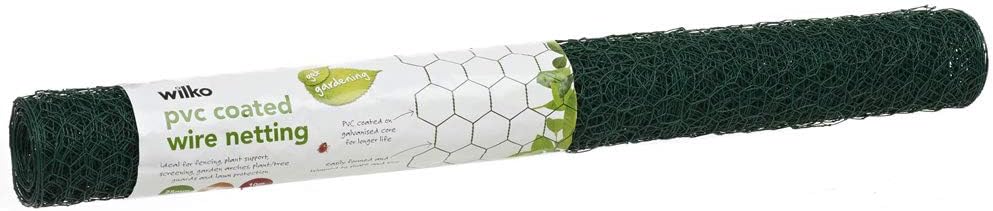 wilko PVC Coated Galvanised Wire Netting, 10m Wire Mesh For Fencing ...