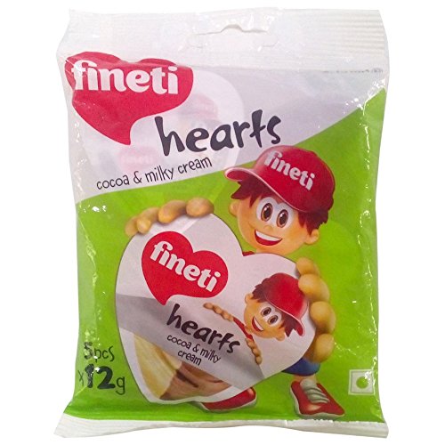 Fineti Hearts - Cocoa and Milky Cream, 60g Pack : Amazon.in: Grocery ...