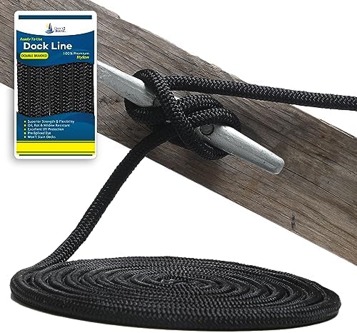 Amazon.com: Double Braid Dock Lines | 1/2 in. x 10 feet | Black ...