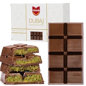 Amazon.com : Chobella Dubai Chocolate Bar Pistachio, 7 oz (200g), Crunchy Knafeh Chocolate Candy ...
