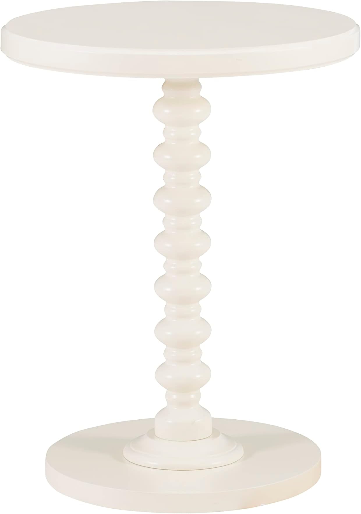 Amazon.com: Powell Tarkin Round Off White Turned Spindle Pedestal Side ...