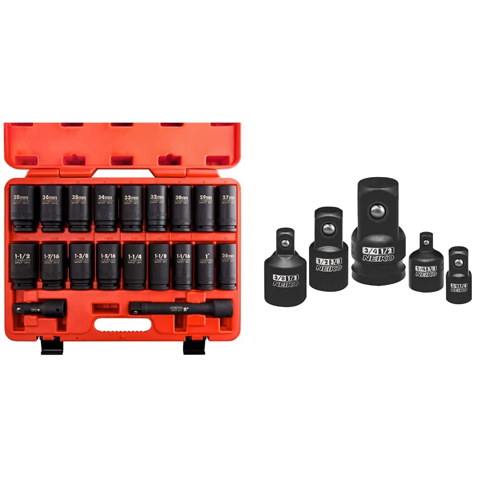 NEIKO 02347A 3/4-in Drive Socket Set, Master 20-Piece SAE and Metric ...
