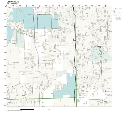 ZIP Code Wall Map of Lynwood, IL ZIP Code Map Not Laminated: Amazon.com ...
