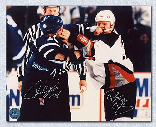 Tie Domi vs Rob Ray Dual Signed Maple Leafs & Sabres Fight 8x10 Photo ...