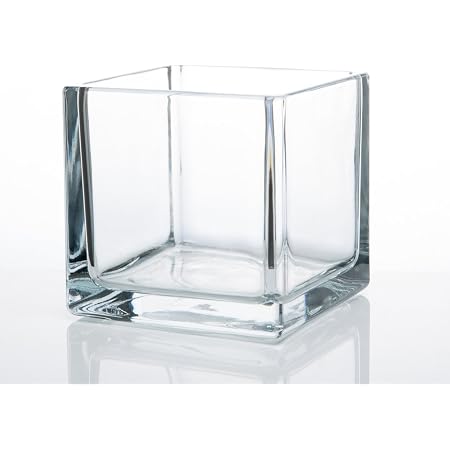 Amazon.com: 1 X 5 Clear Glass Square Vase 5x5x5 : Home & Kitchen