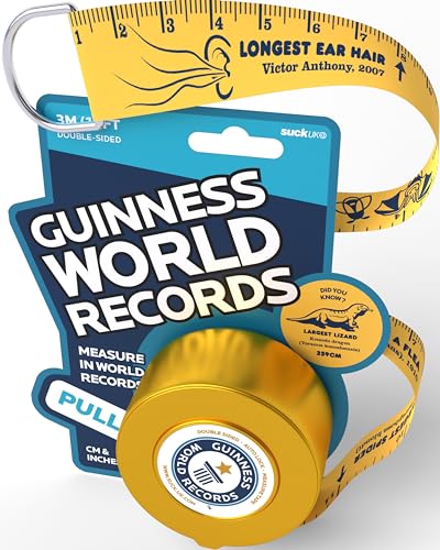 Guinness World Records 2026 - Kids Measuring Tape - Fun Fact 3m Double Sided - Kids Tape Measure ...