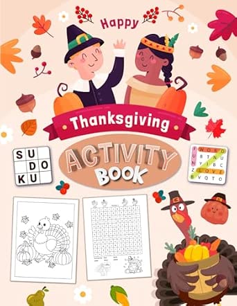 Happy Thanksgiving Activity Book for Adults: Holiday Puzzles Activities ...