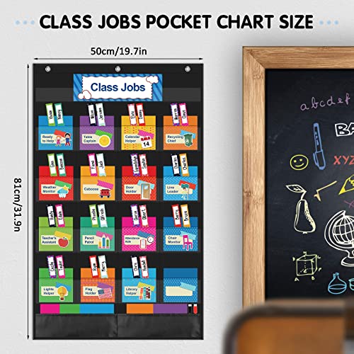 Snapklik.com : KIKIGOAL Class Jobs Pocket Chart Bulletin Board For ...