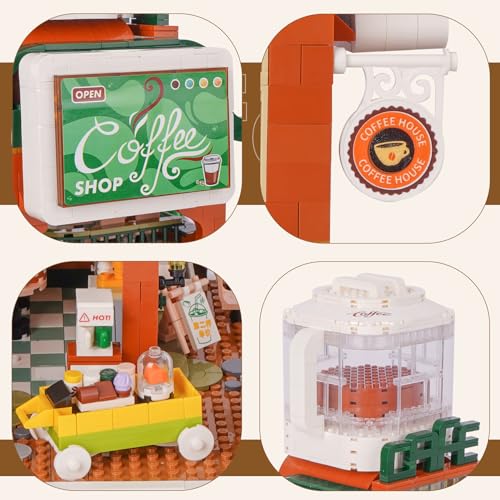 LULUFUN Building Blocks Set,City Cafe Building Blocks Model Set ...
