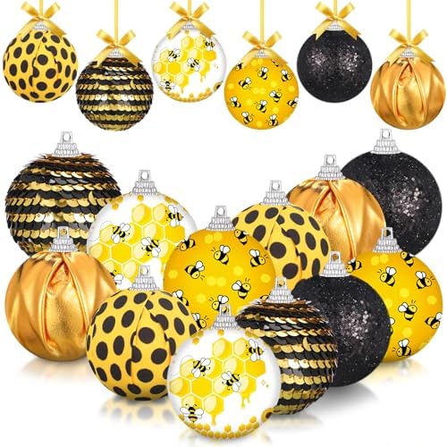 Amazon.com: Zhanmai 12 Pieces 2 Inch Summer Bee Ornaments for Tree Mini ...