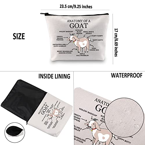 Goat Lover Gift Anatomy of A Goat Makeup Bag Goat Themed Cosmetic Bag ...