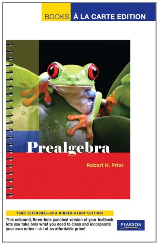 Prealgebra, Books a la Carte Edition: Prior, Robert: 9780321588937 ...