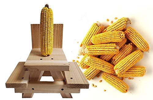 Combo Picnic Table Squirrel Corn Cob Feeder and Bulk Corn Cobs 25 ...