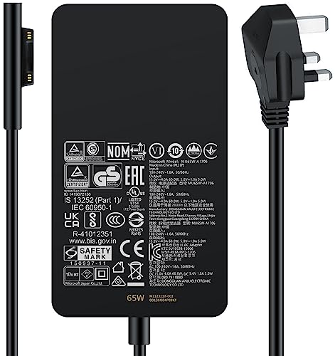 Surface Pro Charger, 65W Microsoft Surface Charger for Surface Pro 3/4 ...