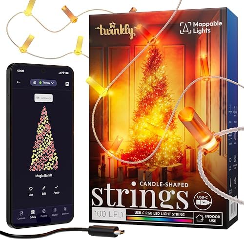 Amazon.com: Twinkly Strings USB-C Candle 100 LED, Candle-Shaped LED ...