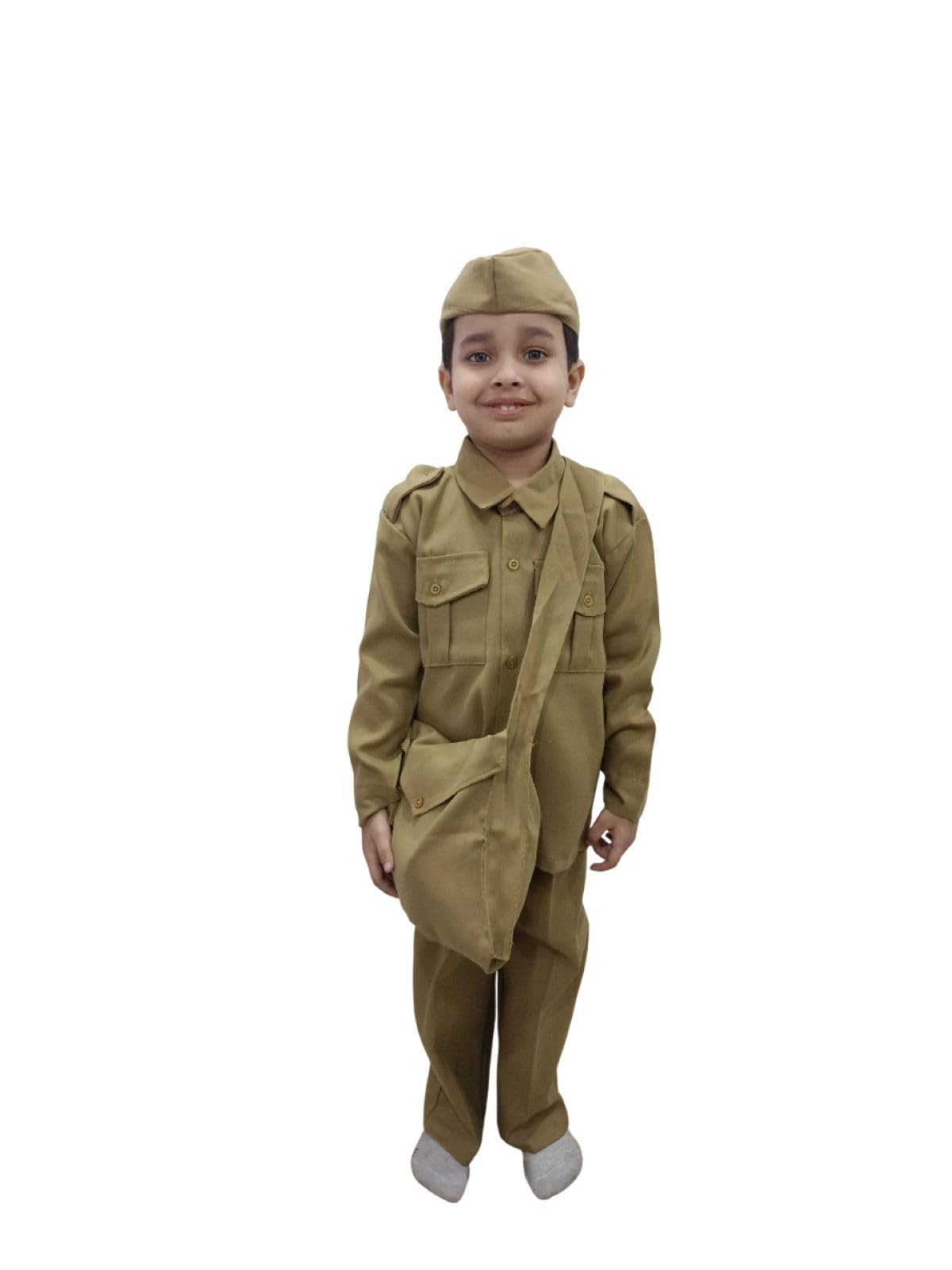 Bookmycostume Indian Postman Dakiya With Classic Khaki Cap And Bag ...