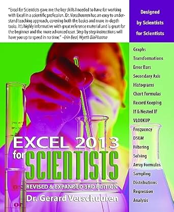Excel 2013 for Scientists (Visual Training series) : Verschuuren, Dr ...