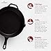 Cast Iron Skillet with Lid - 12"-Inch Frying Pan + Glass Lid + Heat ...