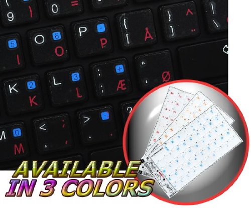 Amazon.com: APPLE DANISH KEYBOARD STICKERS WITH RED LETTERING ...