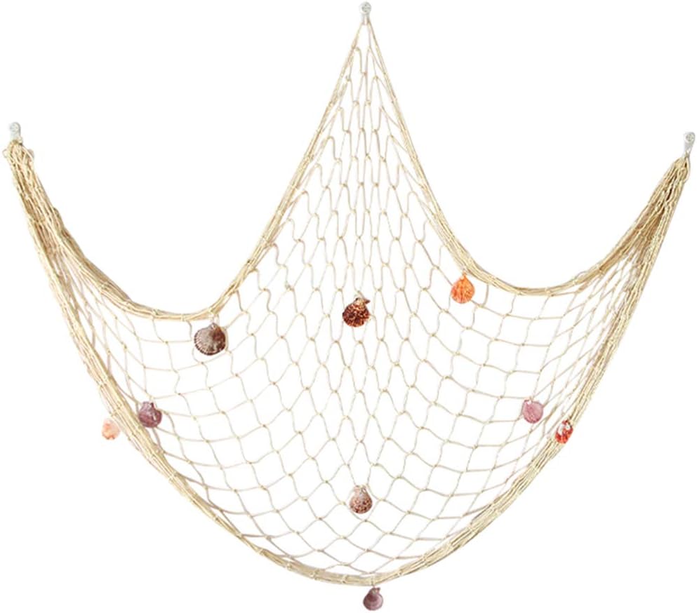 Amazon.com - Natural Fishing Net Decor with Shells 79 Inch Beach Theme ...