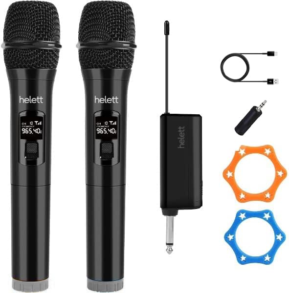 helett HT35 UHF Dual Wireless Mic 100Hz-20kHz Frequency|80-100 Meter ...