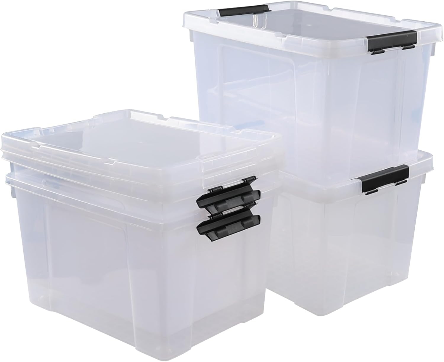 Amazon.com - Douhenhao 4 Pack 34 Qt Storage Bins with Lid, Wheeled ...