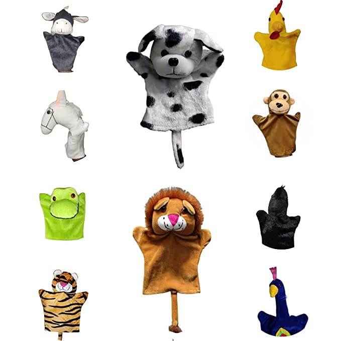 Buy Chi-Chimpu Toys Animal & Bird Hand Puppets (Set of 10 pcs) Tiger ...