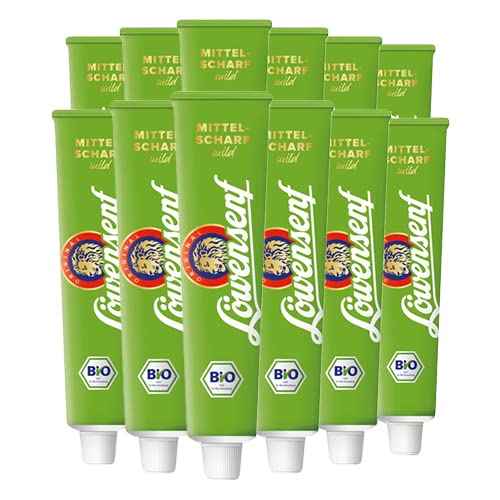Löwensenf - Mustard Mittelscharf (Mild) BIO - 12x 200ml : Amazon.de ...