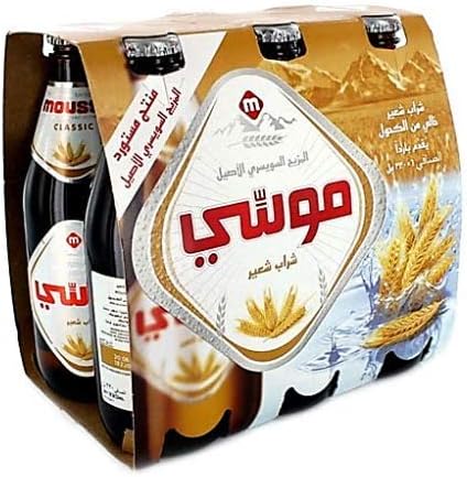 Amazon.com: Moussy Classic Malt Beverage Non Alcoholic Drink - Pack of 6 Glass Bottles 330ML ...