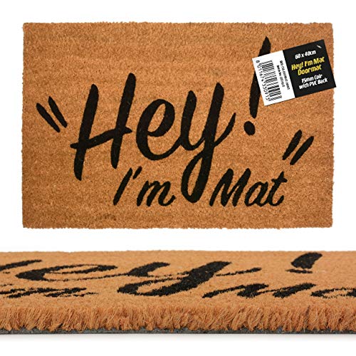 CKB LTD® HEY I'M MAT Novelty DOORMAT Unique Doormats Front/Back Door ...