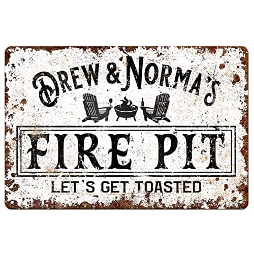 Amazon.com: Fire Pit Personalized Custom Metal Outdoor Tin Sign : Home ...