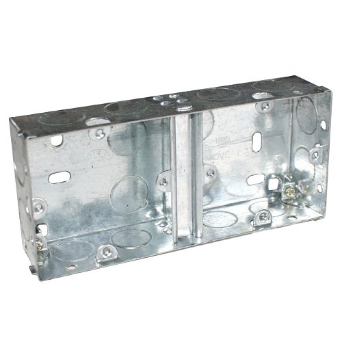 Loops 35mm Dual/Double Metal Flush Mounted Back Box - 2 Gang Brick Wall ...