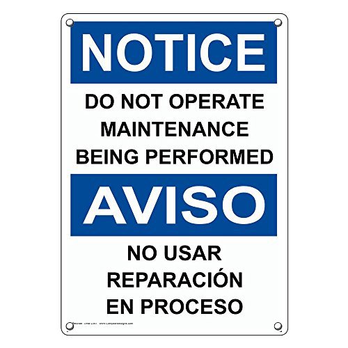 Amazon.com: Weatherproof Plastic Vertical OSHA Notice Do Not Operate ...