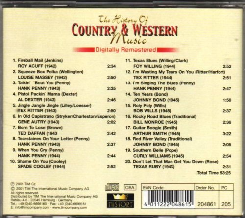 Various Artist - The History of Country & Western Music Vol. 9 - Amazon ...
