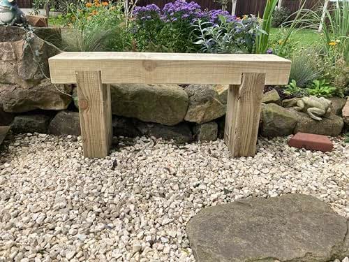 2 Seater Wooden Rustic Garden Bench Sleeper Seat Outdoor Patio : Amazon.co.uk: Garden