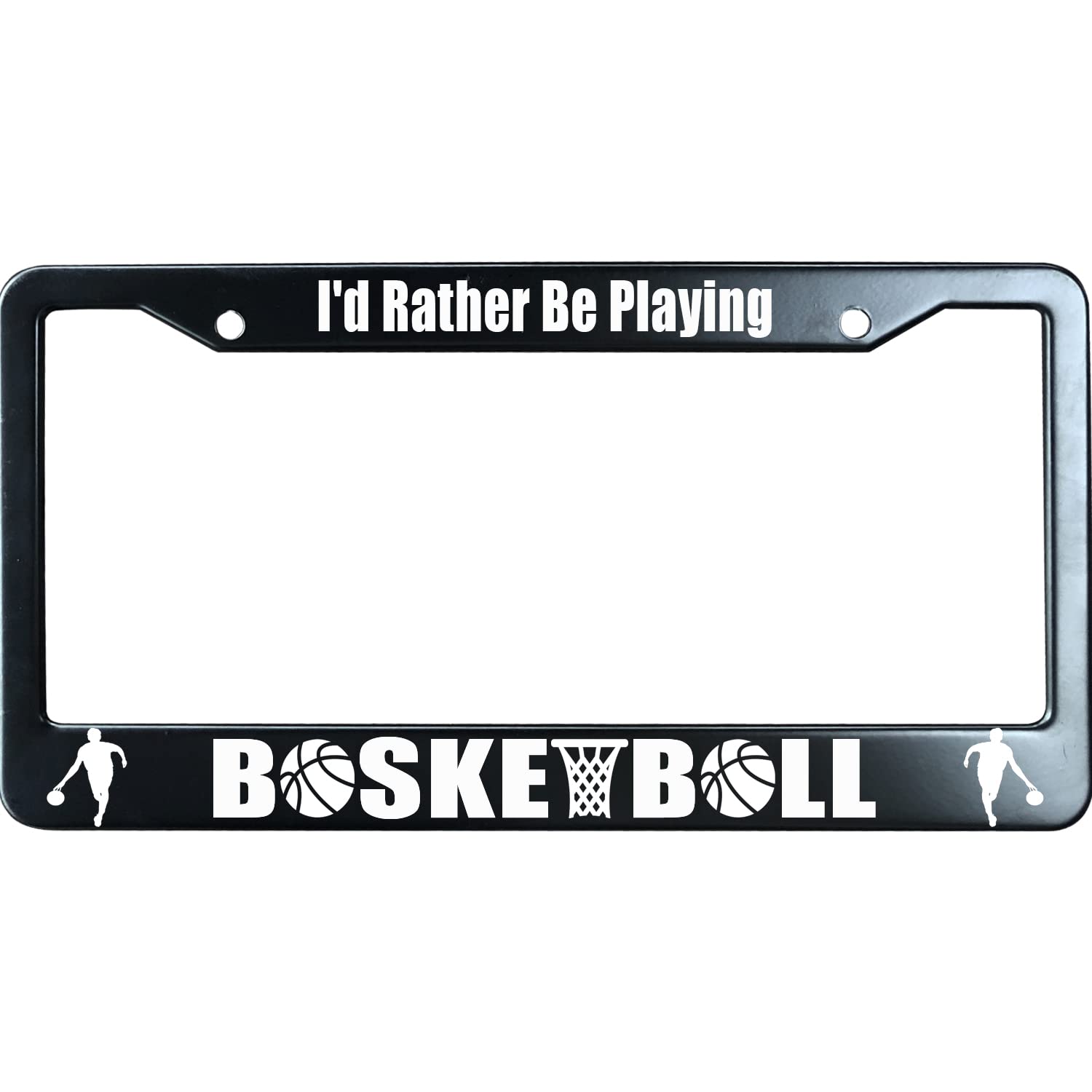 Amazon.com: XYCustomBest I'd Rather Be Playing Basketball License Plate ...