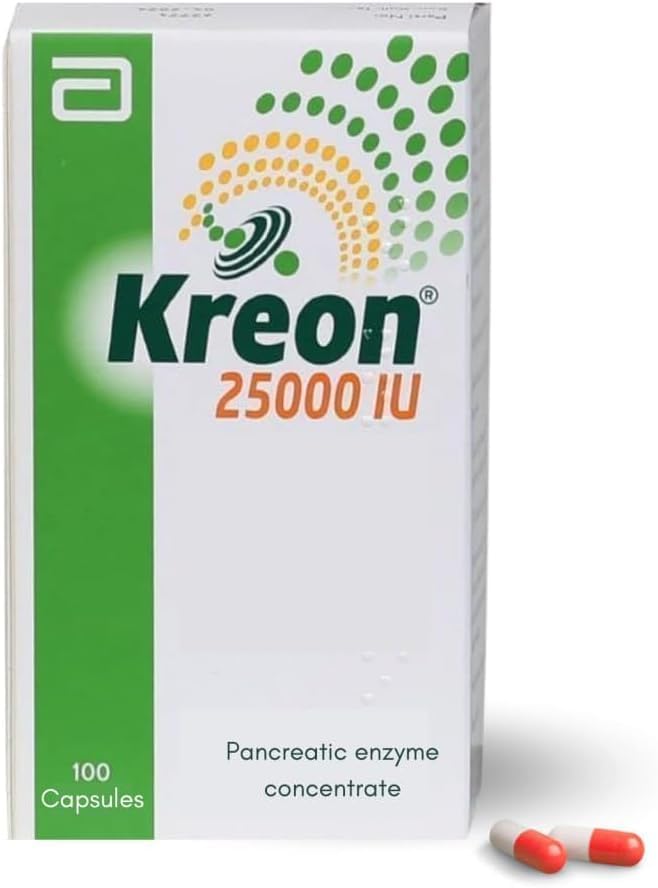 Amazon.com: Abbott KREON 25000 iu 100 Capsules Digestive ENZYMES ...