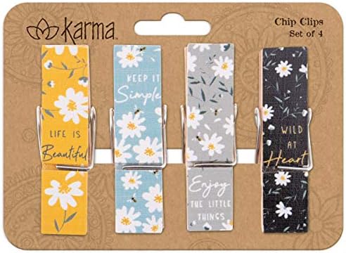 Amazon.com: Karma Gifts Chip Clips, One Size, Daisy: Home & Kitchen