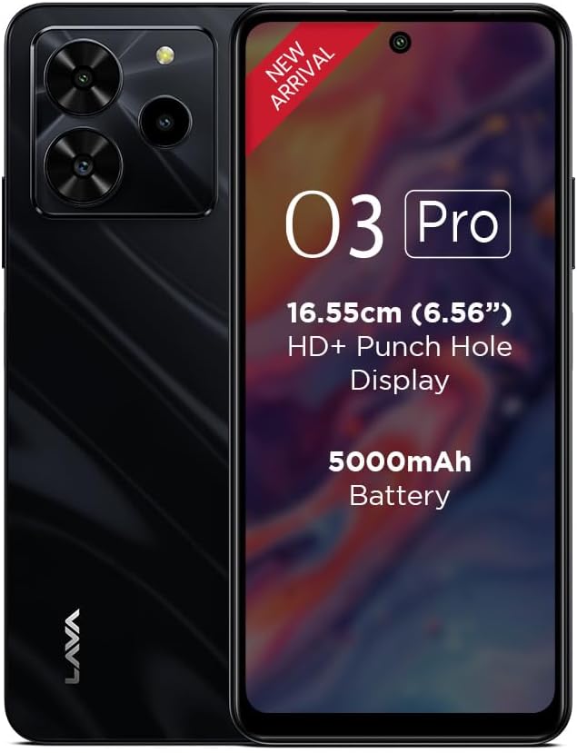 Lava Yuva 4 (Glossy Black, 4 GB RAM, 128 GB Storage)| Bigger 6.56" HD+ ...