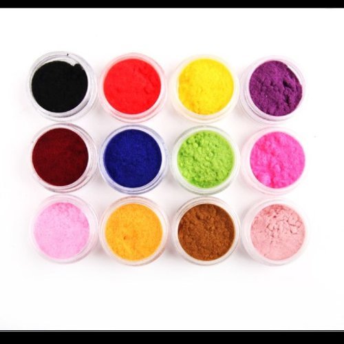 NEW 12 Color Velvet Flocking Powder for Velvet Manicure Nail Art Polish ...