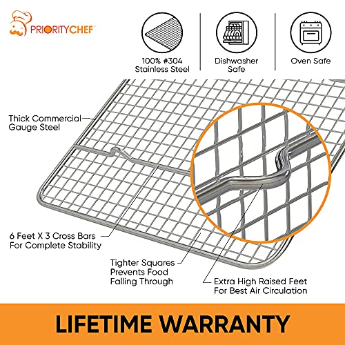 Buy PriorityChef 18/8 Stainless Steel Cooling Rack, Heavy Duty Baking ...