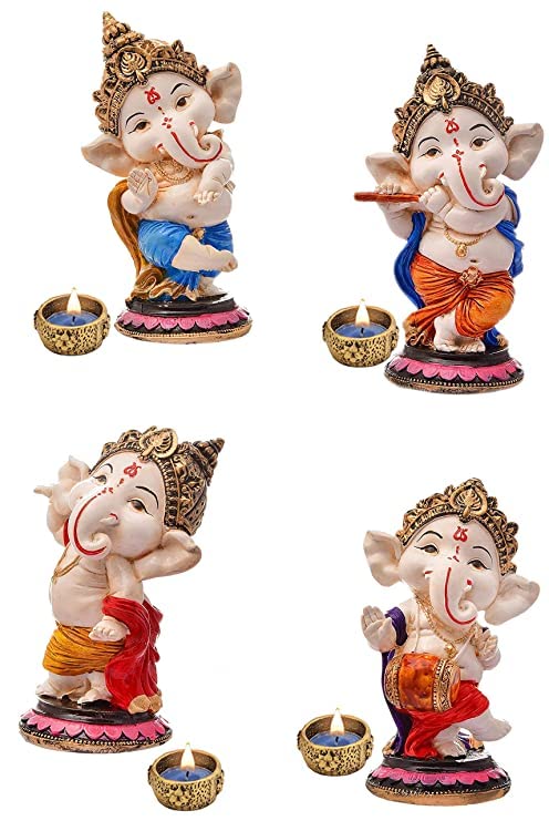 Buy Colorful Ganpati Ganesha ji | Little Ganesh Sculpture | Decorative ...