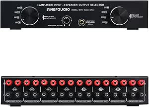 4 Input 4 Output Power Amplifier Speaker Selector Switcher Speaker Switch Dispenser Comparator ...