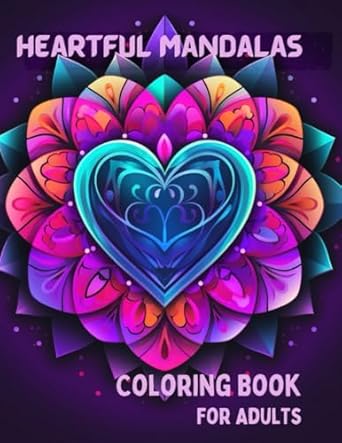 Heartful Mandalas Coloring Book For adults: Peaceful and Relaxing ...