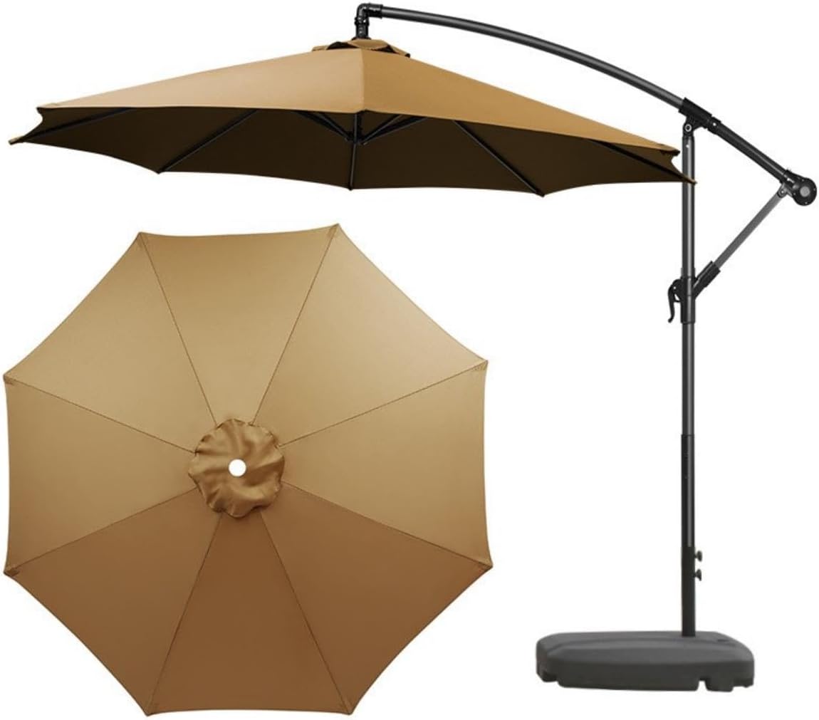 SKY-TOUCH 3M Patio Umbrella: 8 Ribs Offset Hanging Sun Shade Umbrella ...