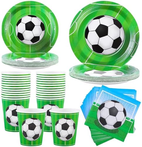 Amazon.com: Soccer Party Supplies Packs (100 Pieces for 16 Guests ...
