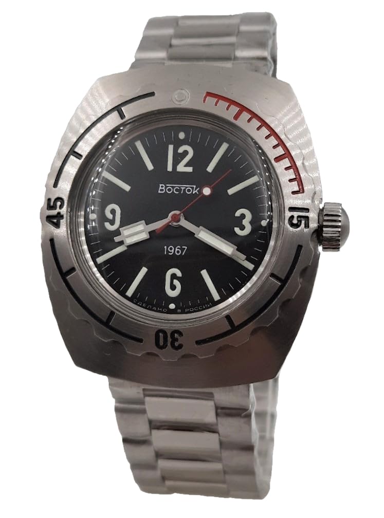 Amazon.com: Vostok Original Mens Watch Amphibia 90078A Classic 1st ...