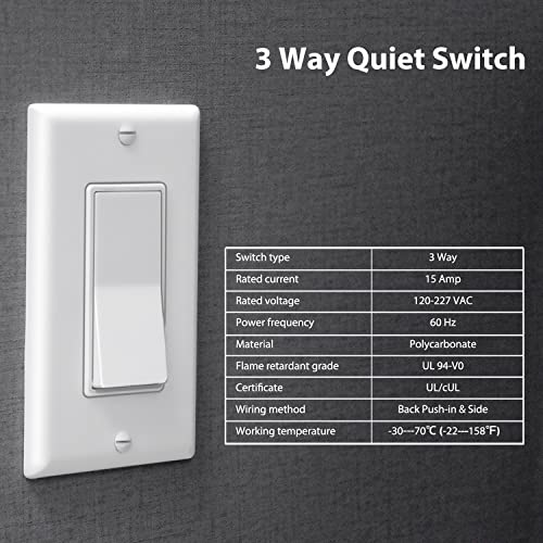 Snapklik.com : 3 Way Wall Light Switch 12 Pack, Rocker ON/Off Paddle ...