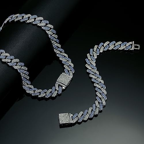 Amazon.com: JUNVirtuous 2 Pieces Cuban Link Chain for Men Cuban Diamond ...