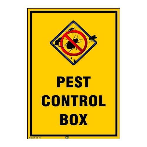 Mr. Safe - Pest Control Box Sign Eco Vinyl Sticker A5 (5.8 inch X 8.2 ...